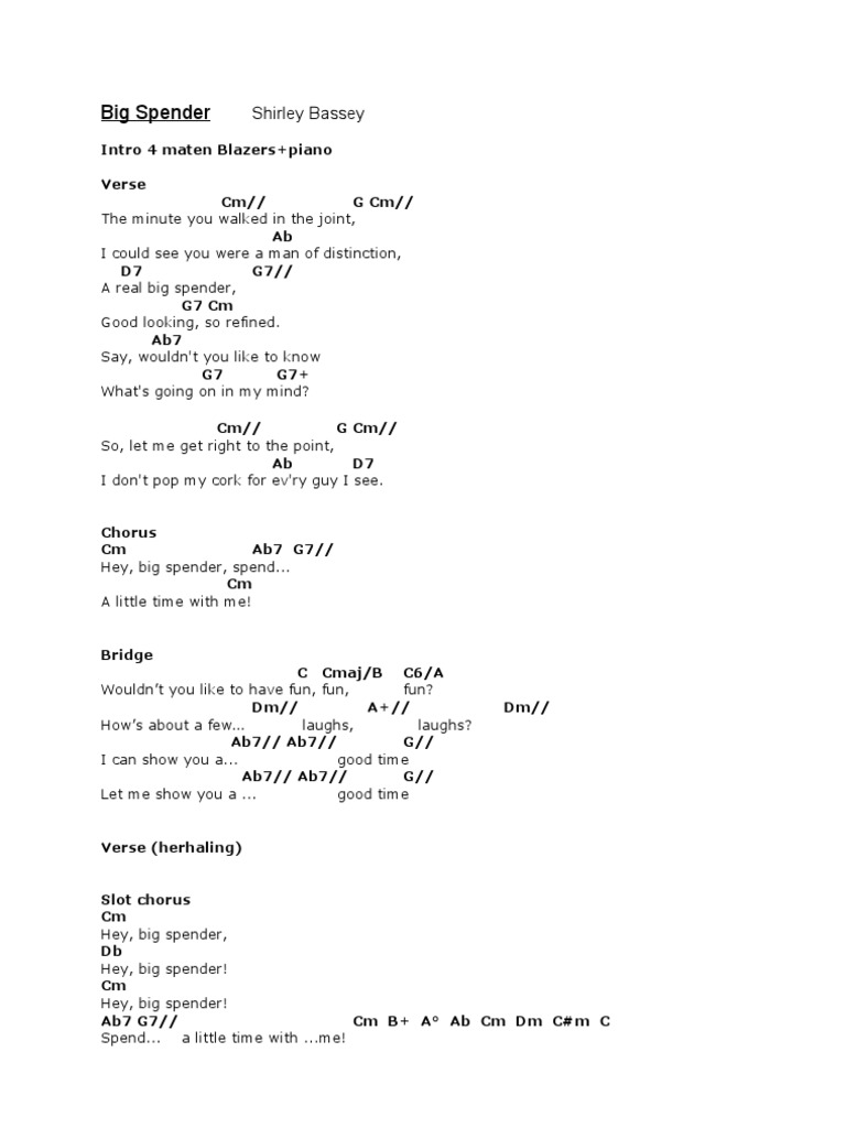 Big Spender Lyrics Analysis | PDF | Art