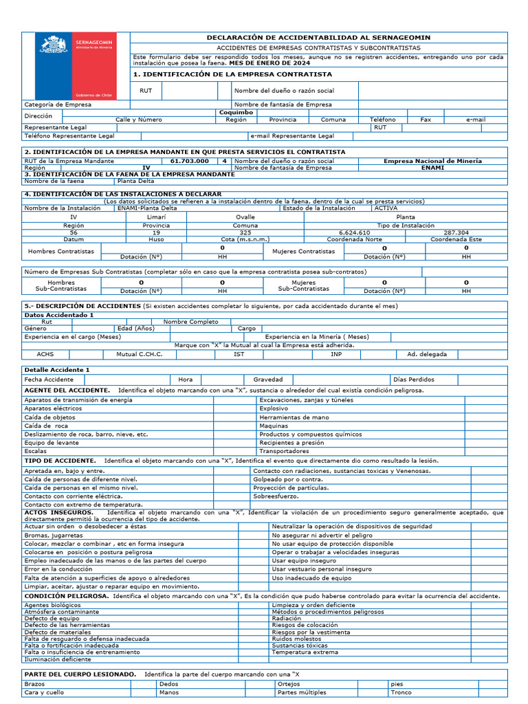 FORMATO E-200 SERNAGEOMIN | PDF | Minería | Radiación