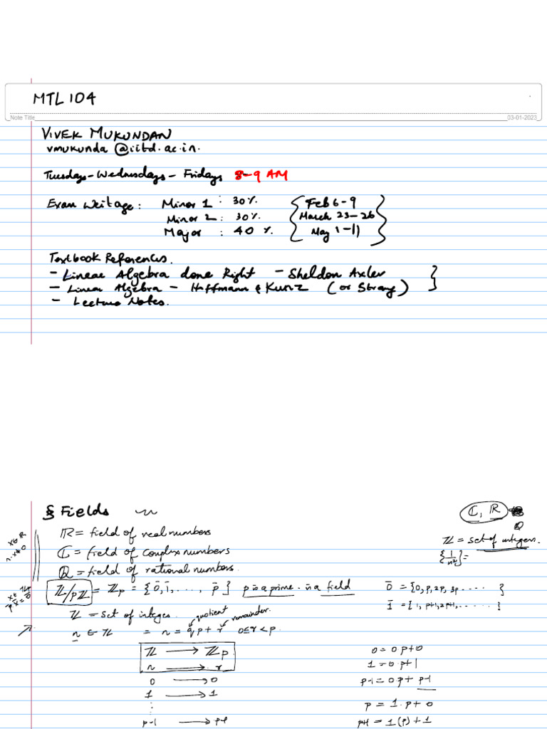 Lec Notes1 | PDF
