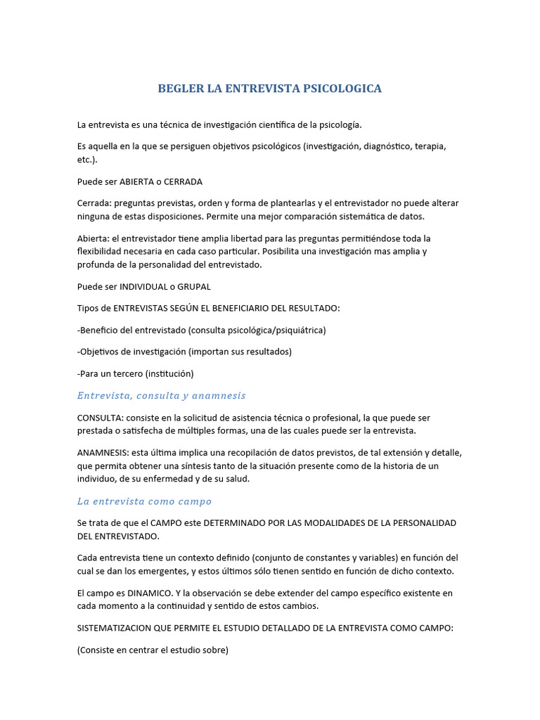 Resumen Begler | PDF | Sicología | Comportamiento