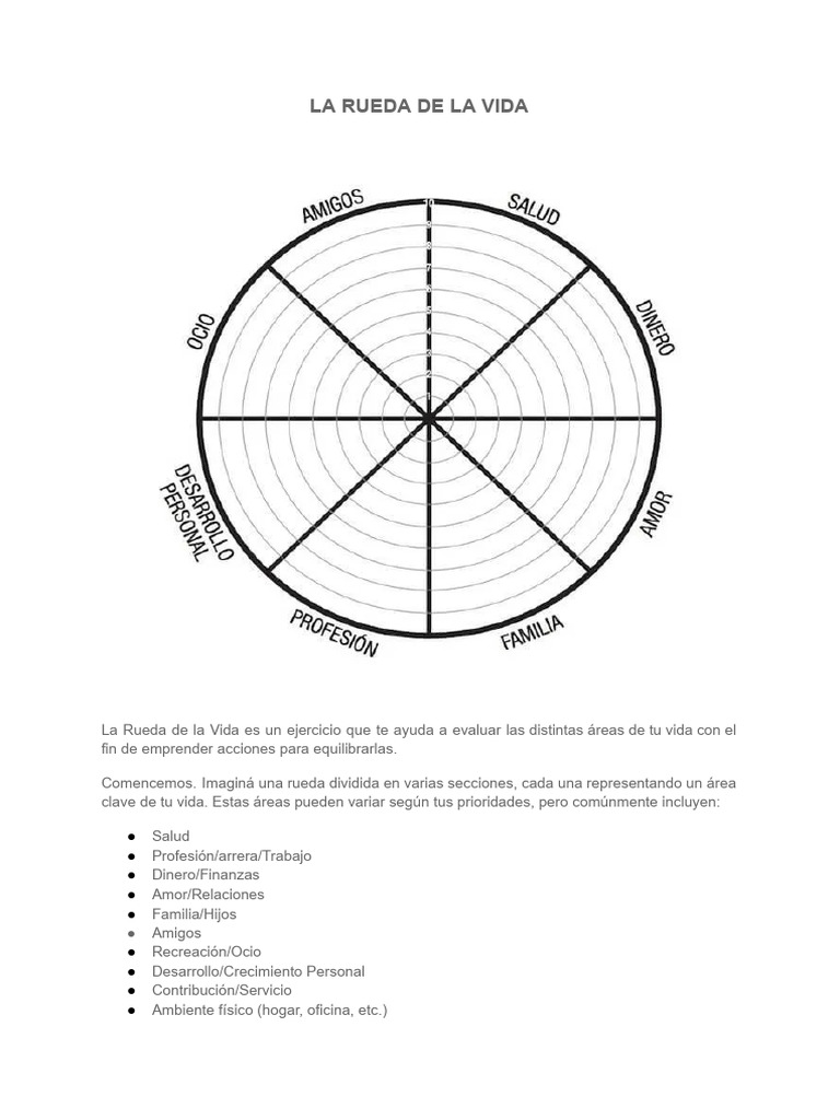 Rueda de la Vida: Evalúa tu Equilibrio | PDF