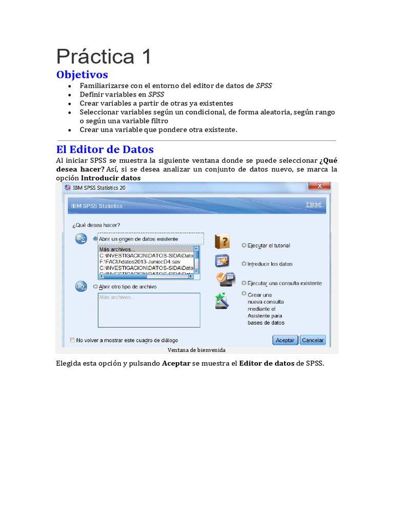 Práctica 1 - Estadística - UGR | PDF | Spss | Java (lenguaje de programación)