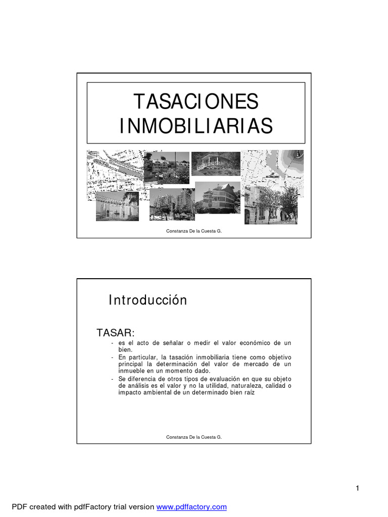 Tasación Inmobiliaria: Conceptos y Principios | PDF | Mercado (economía ...