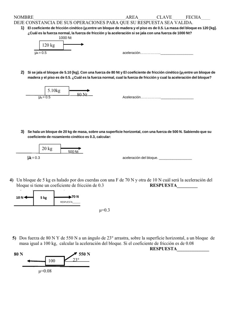 Fuerza Neta | PDF | Fricción | Física