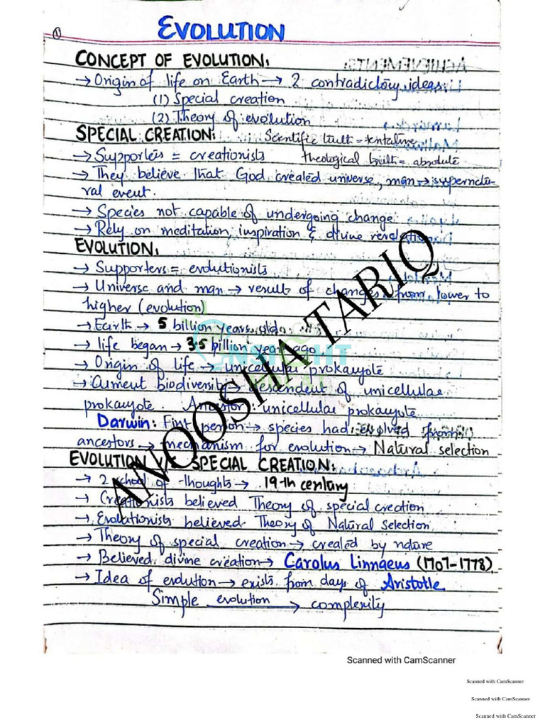 Evolution Notes by Anoosha - Watermarked - 230115 - 071621 | PDF