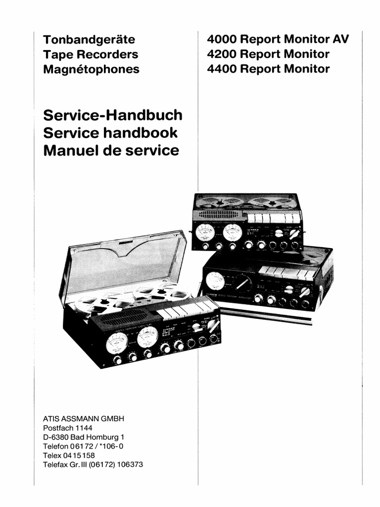 Uher 4000 4200 4400 Report Monitor Av SM | PDF