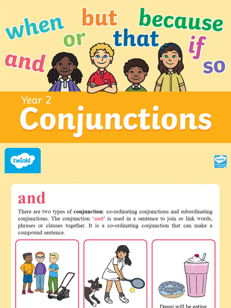 Conjunctions Guide for Key Stage 1 | PDF | Sentence (Linguistics) | Grammar