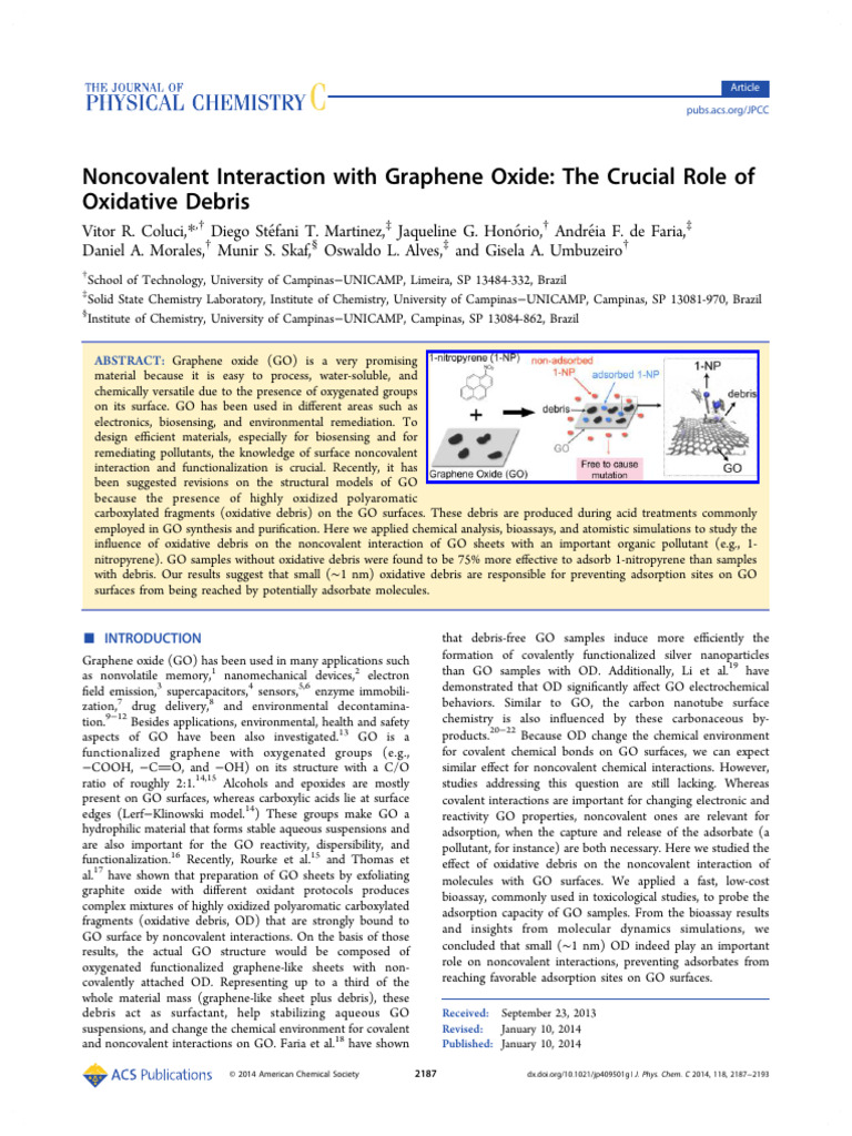 2014-Noncovalent Interaction With Graphene Oxide - The Crucial Role of ...