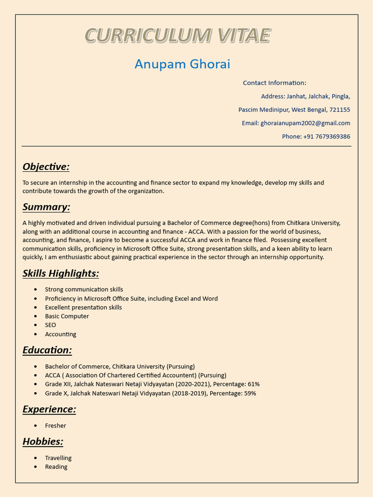 Anupam CV. | PDF