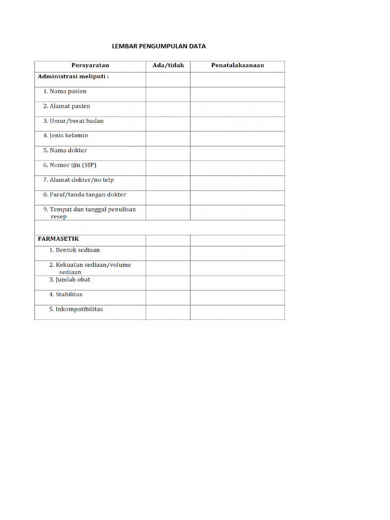 Contoh Pengumpulan & Pengolahan Data | PDF