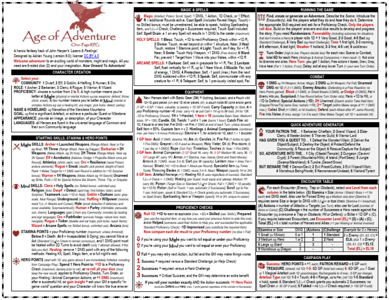AGE of ADVENTURE RPG v9.0 | PDF
