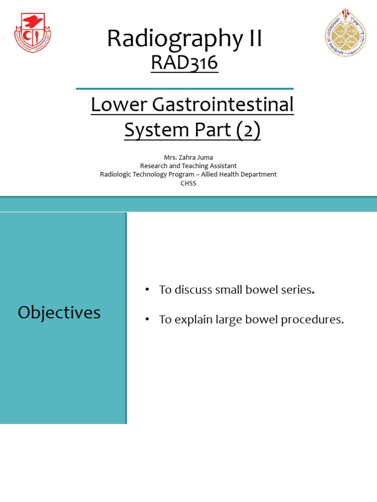 RAD316 - PPT.9 Lower GI Part | PDF | Gastrointestinal Tract ...