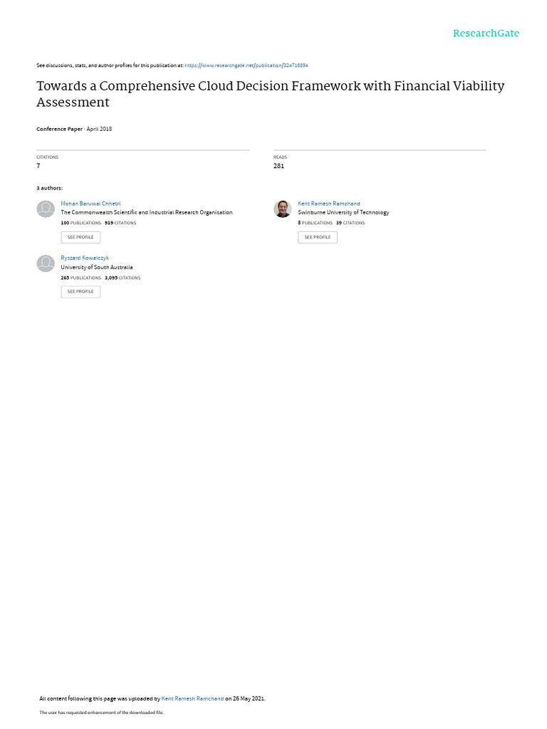 Towards A Comprehensive Cloud Decision Framework With Financial ...