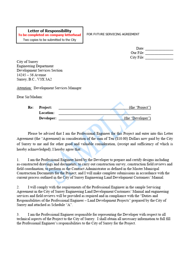 Letter of Responsibility | PDF | Indemnity | Common Law