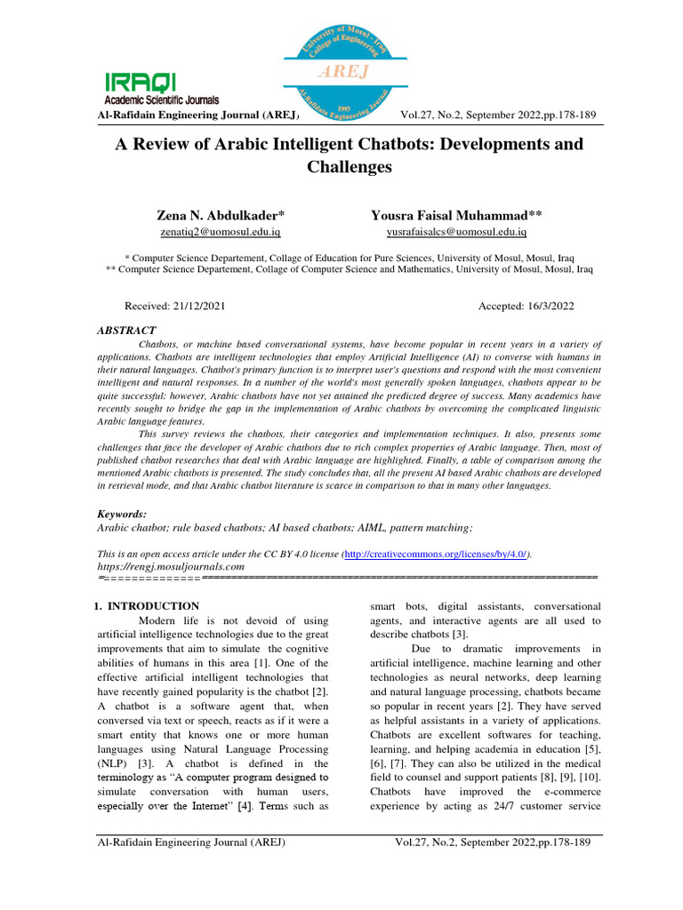 Desarrollo de Chatbot Arabico | PDF | Machine Learning | Artificial ...