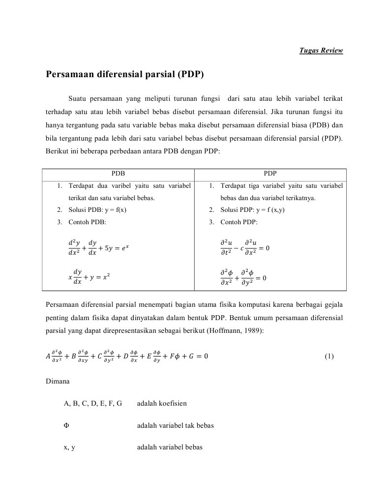 Persamaan Diferensial Parsial | PDF