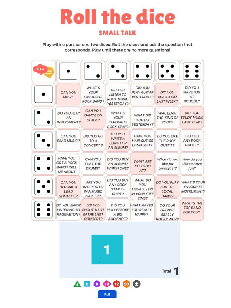 Game Roll The Dice | PDF