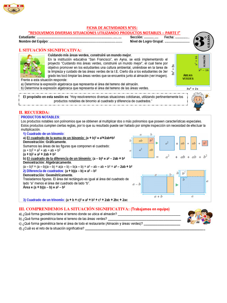 Ficha 5-3ero-Ua3-2024 | PDF | Factorización | Álgebra