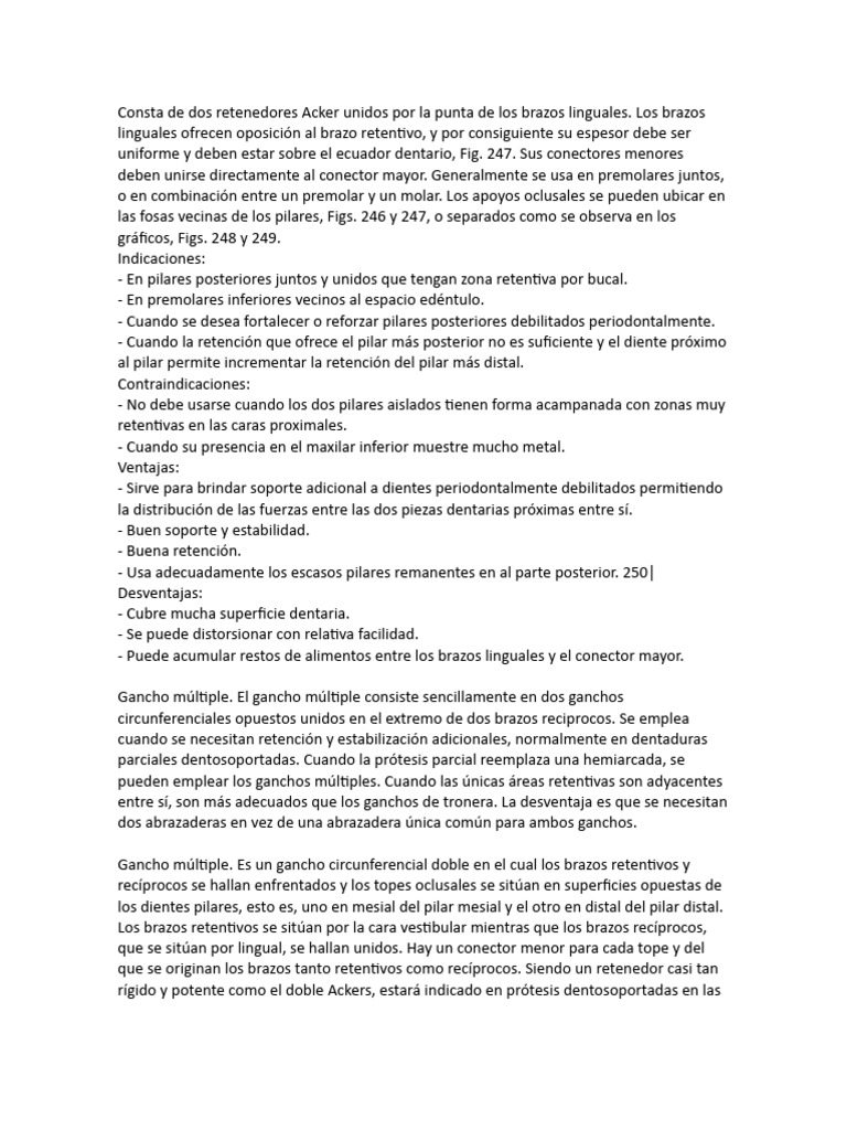 Retenedores Acker: Indicaciones y Usos | PDF | Anatomia dental | Boca