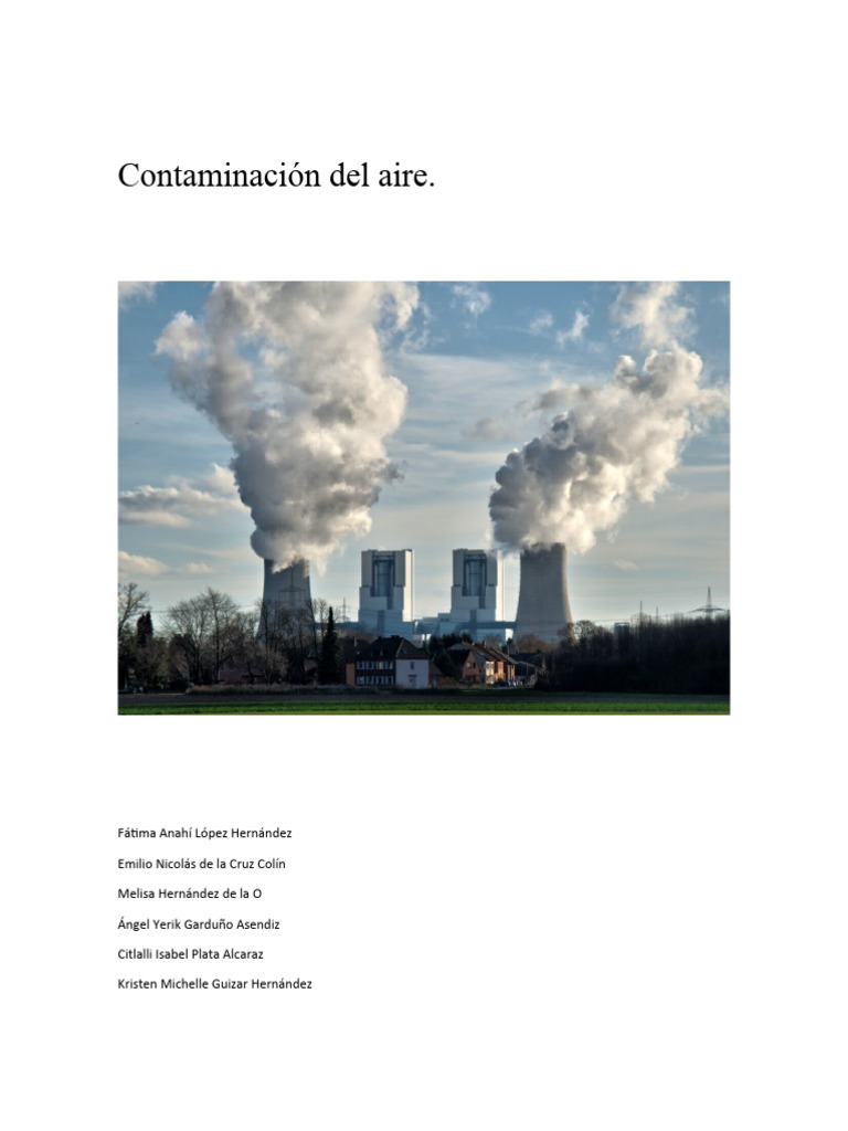 Contaminación Del Aire | PDF | Contaminación | Gases de efecto invernadero