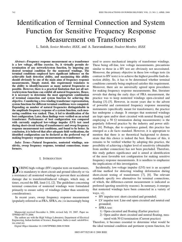 Identification of Terminal Connection and System Function For Sensitive ...
