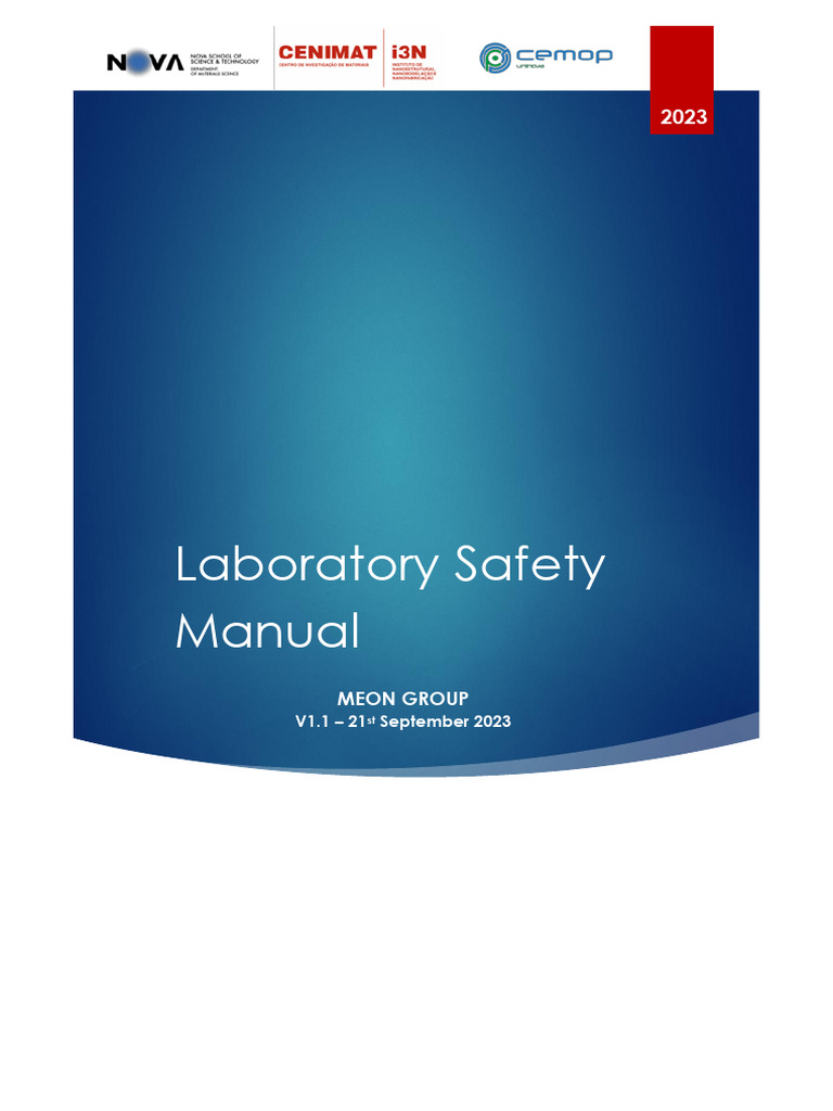 Laboratory Safety Manual V1.1 Sep2023 | PDF | Laboratories | Personal Protective Equipment