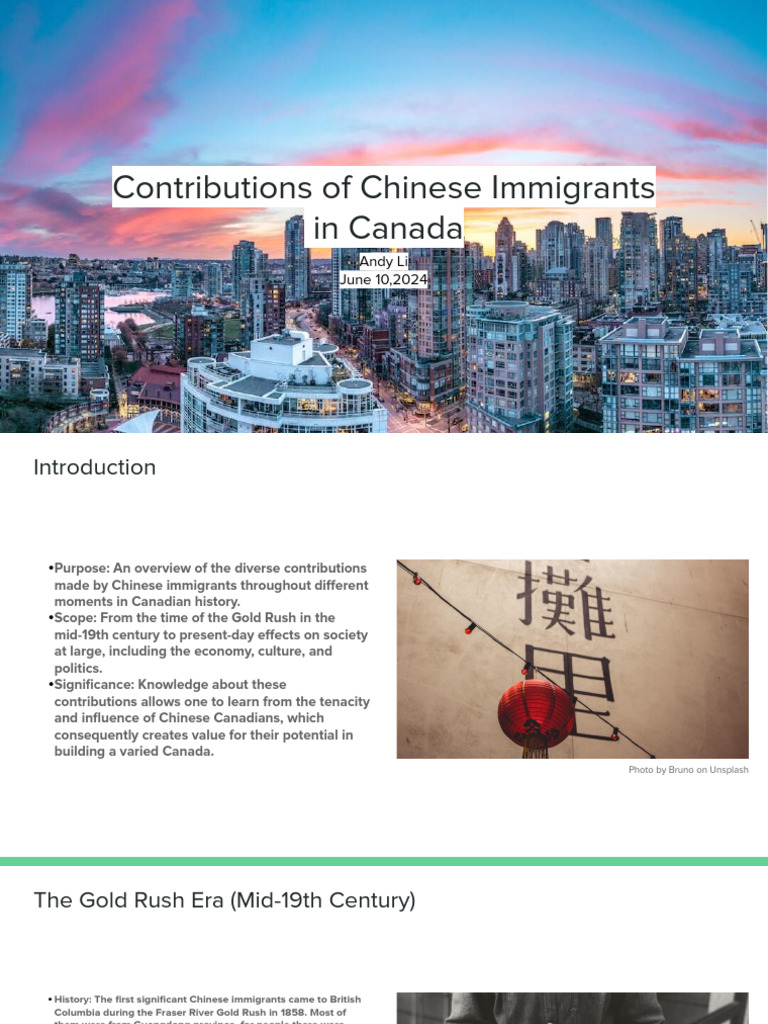 Chinese Immigration To Canada Project | PDF | Multiculturalism | Canada