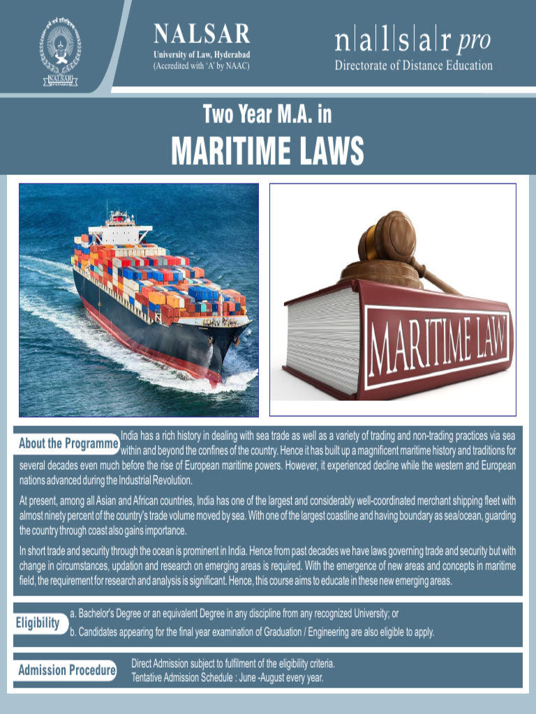 2 Year MA Maritime Laws | PDF | Thesis | Admiralty Law