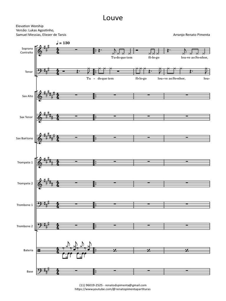Louve-Partitura e Partes | PDF | Vocal Music | Elementary Organology