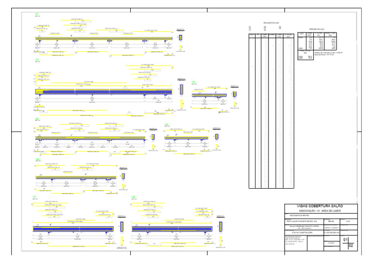Vigas Cobertura 01-02 - Salão-Layout1 | PDF