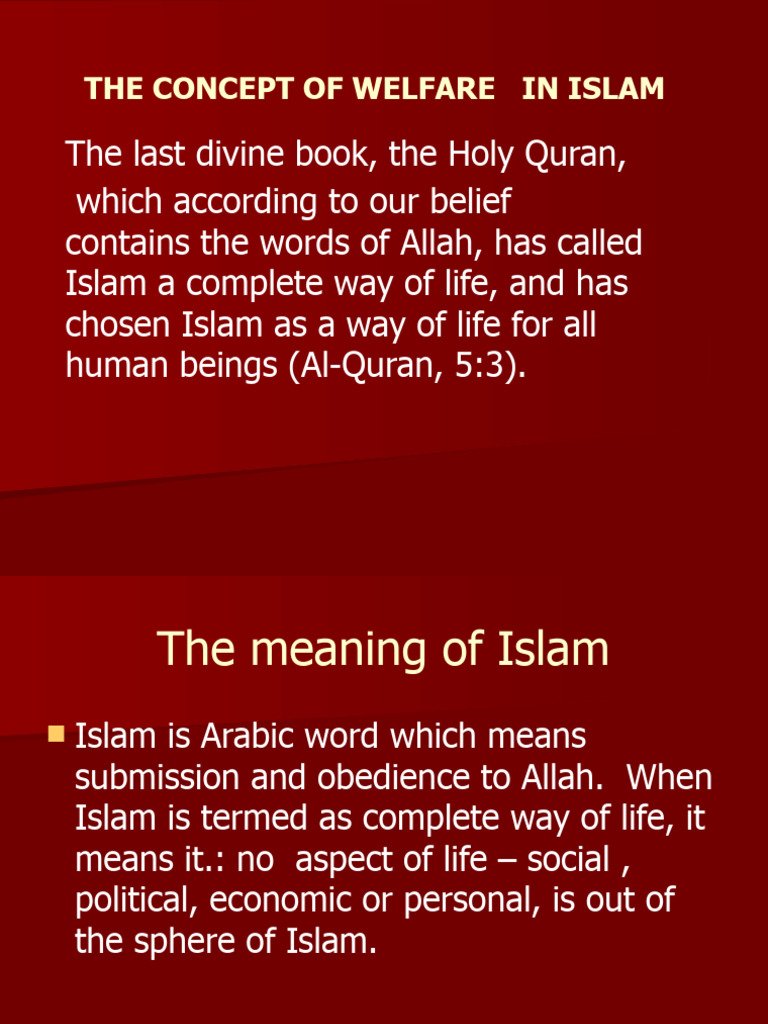 Lec VII - Islamic Concept of Welfare. | PDF | Quran | Islam Lec VII - Islamic Concept of Welfare. | PDF | Quran | Islam