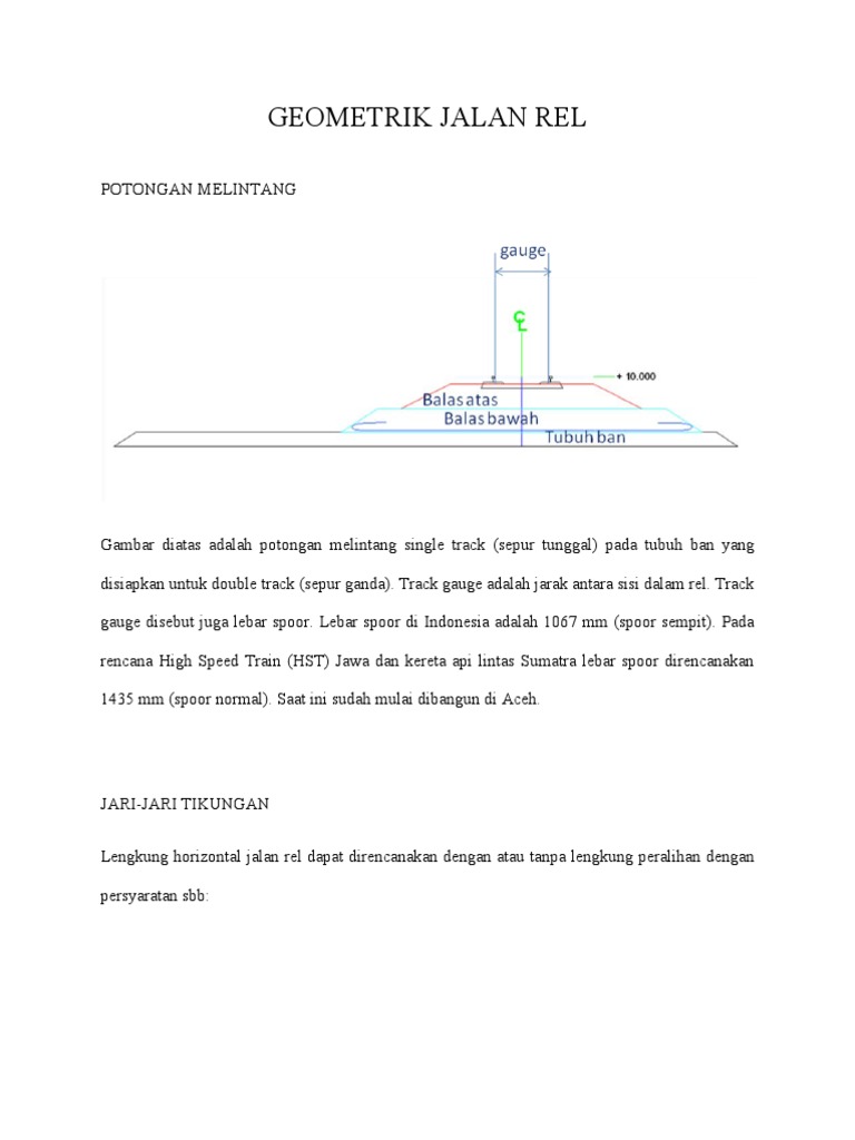 Geometri Jalan Rel dan Kelas Kelandaian | PDF