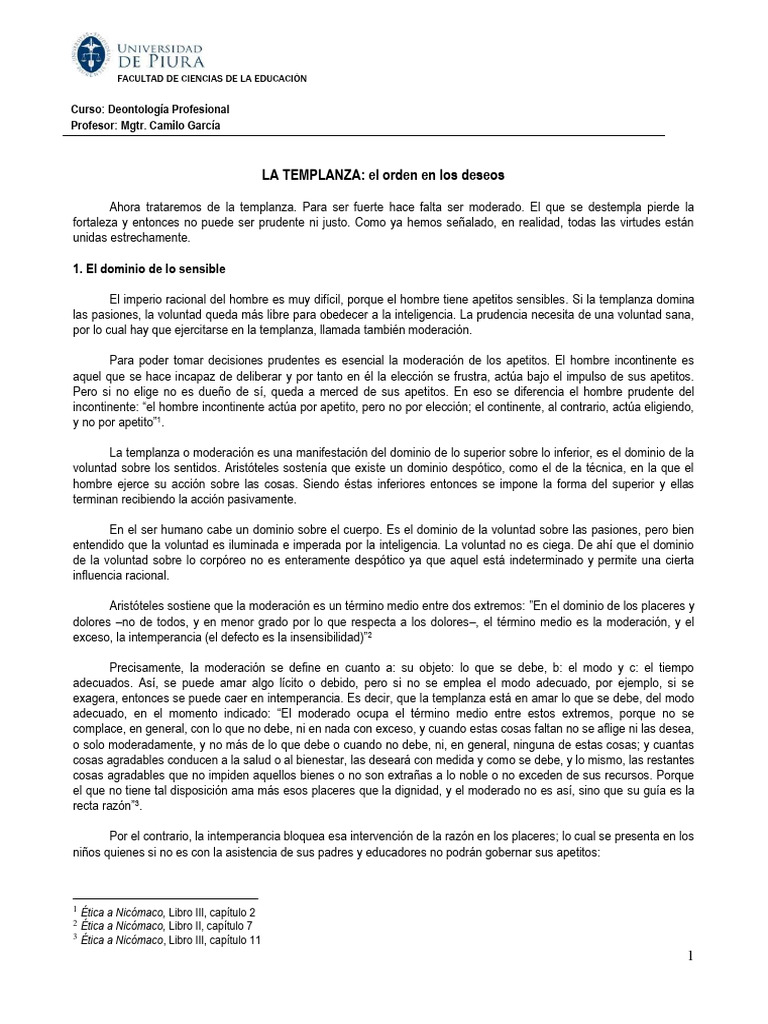La templanza | PDF | Placer | Hedonismo