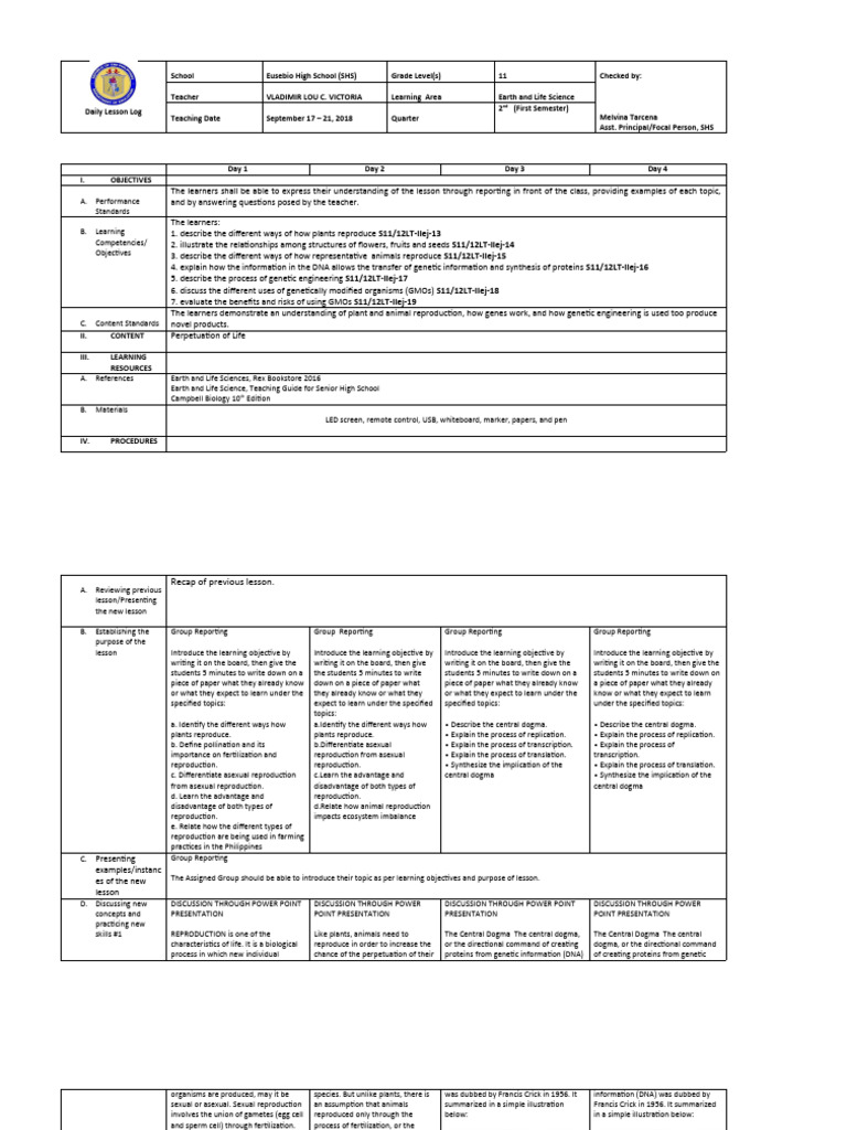 DLL V Victoria Els-15 | PDF | Sexual Reproduction | Reproduction