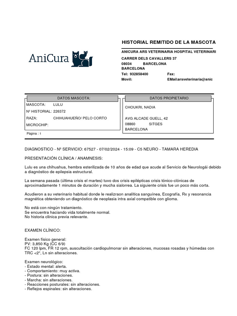 Historial Remitido LULU | PDF | Enfermedades y trastornos | Medicina ...
