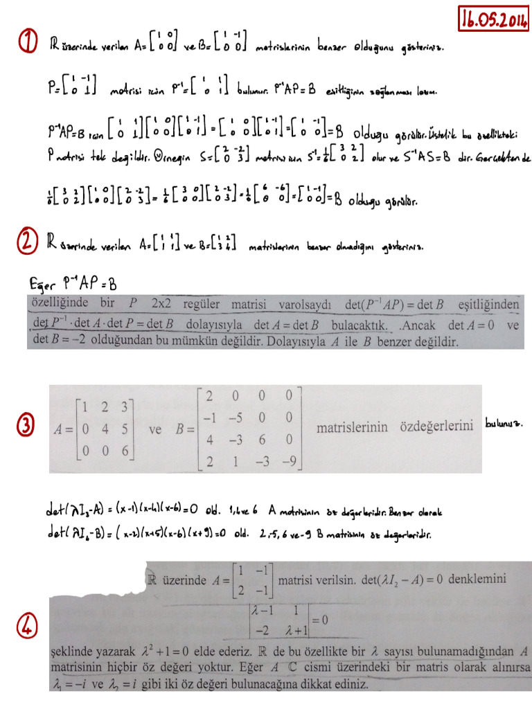 Lineer Cebir 2 - 13.uygulama-16.05.2014 | PDF