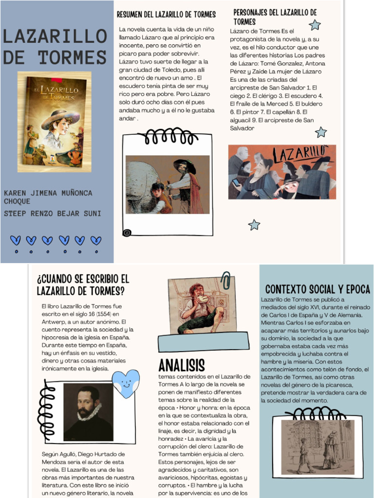 Triptico de Lazarillo de Tormes | PDF