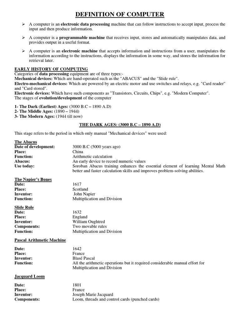 CSC 111 Lecture Note PDF | PDF | Computer Data Storage | Integrated Circuit