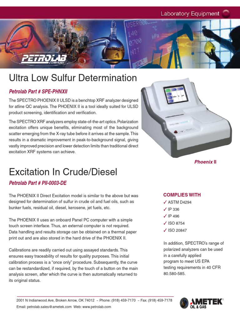 Phoenix II XRF Analyzer for Sulfur Detection | PDF | Fuel Oil | Diesel Fuel