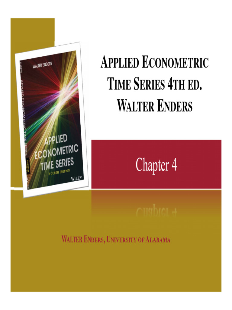 Enders4 - APPLIED ECONOMETRIC TIME SERIES | PDF | Regression Analysis | Errors And Residuals