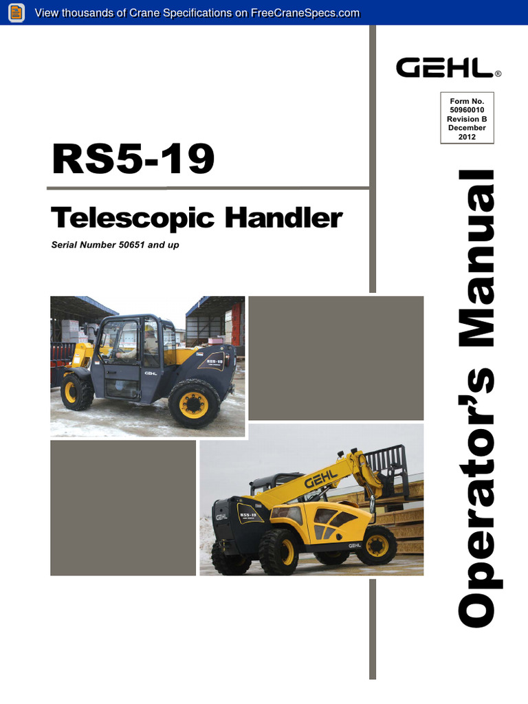 RS5-19 Telescopic Handle | PDF | Crane (Machine) | Forklift