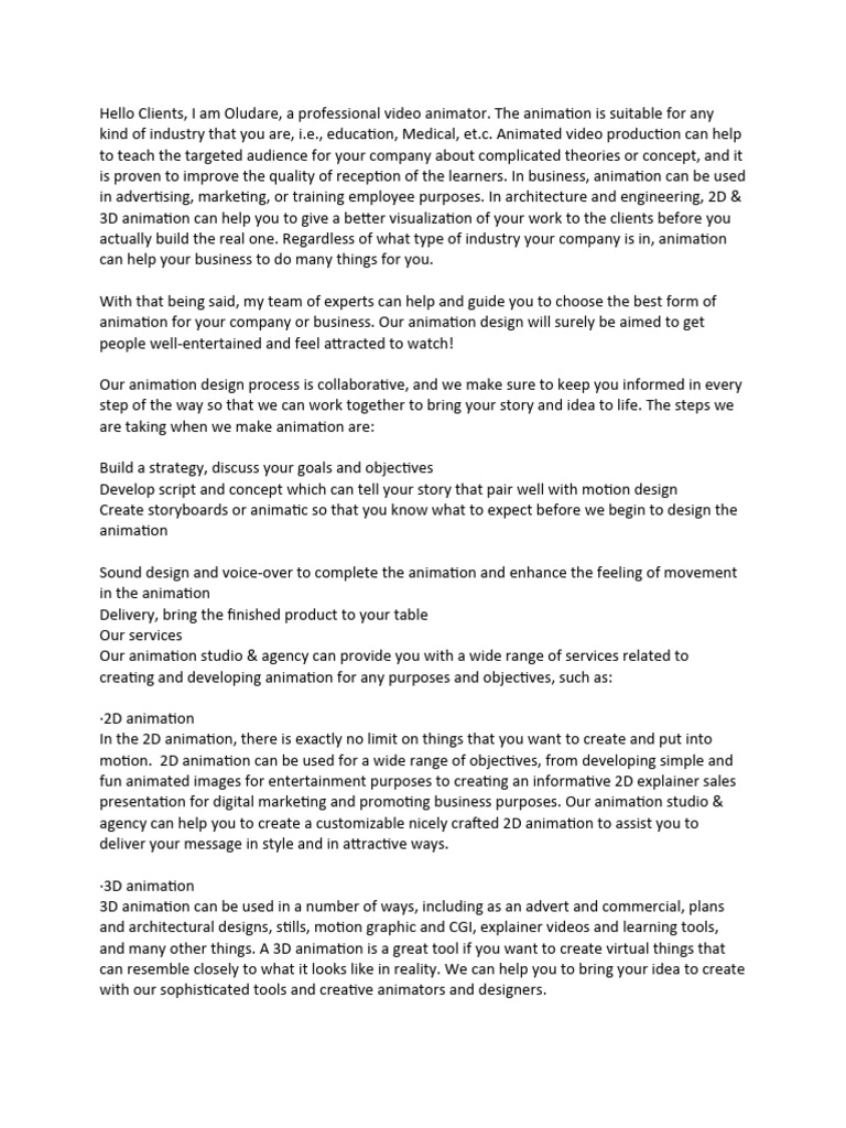 Animation Profile Description | PDF | Computer Generated Imagery ...