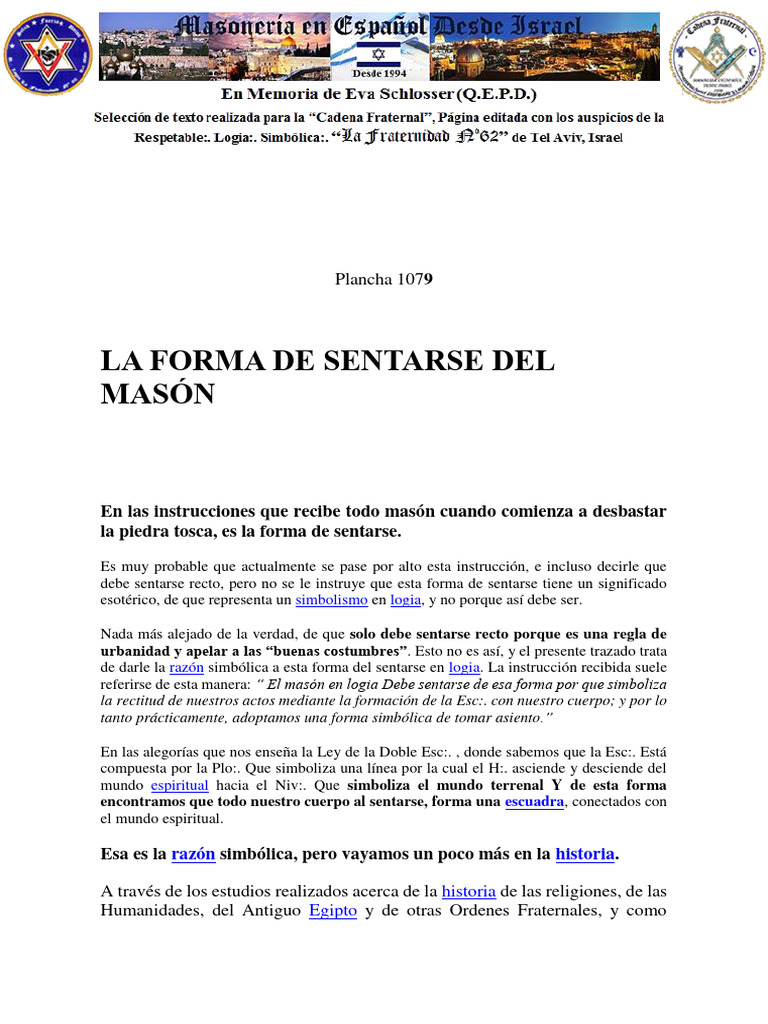 La Forma de Sentarse Del Mason | PDF | Masonería | Razón