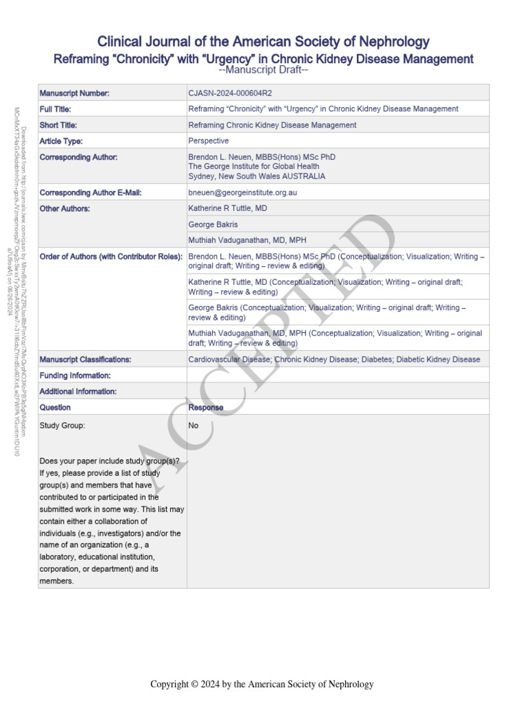 Reframing Chronicity With Urgency in Chronic.415 | PDF | Chronic Kidney ...