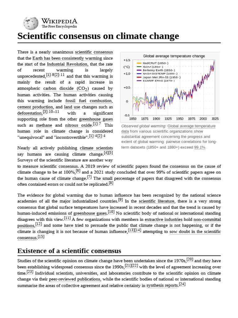 Scientific Consensus On Climate Change | PDF | Climate Change | Earth ...