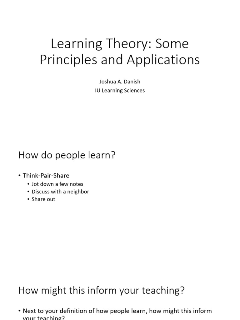 Learning Theory Presentation | PDF | Learning | Memory