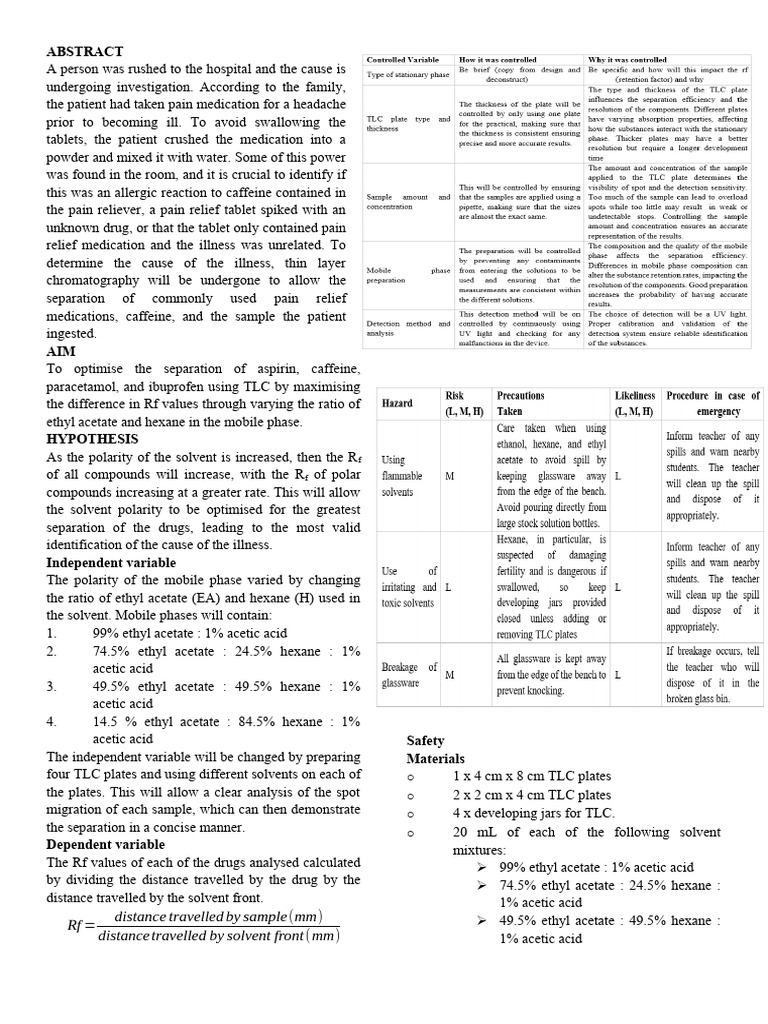 904467T 1cem SL Practical Report | PDF | Thin Layer Chromatography ...