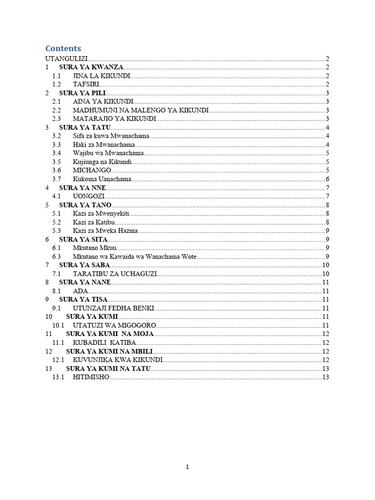 Katiba Ya Kikundi | PDF