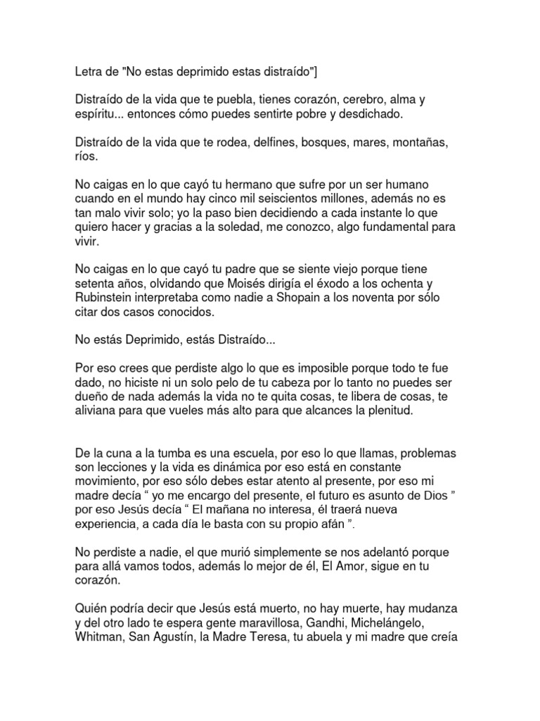 No Estas Deprimido Esta Distraido | PDF | Amor | Perdón