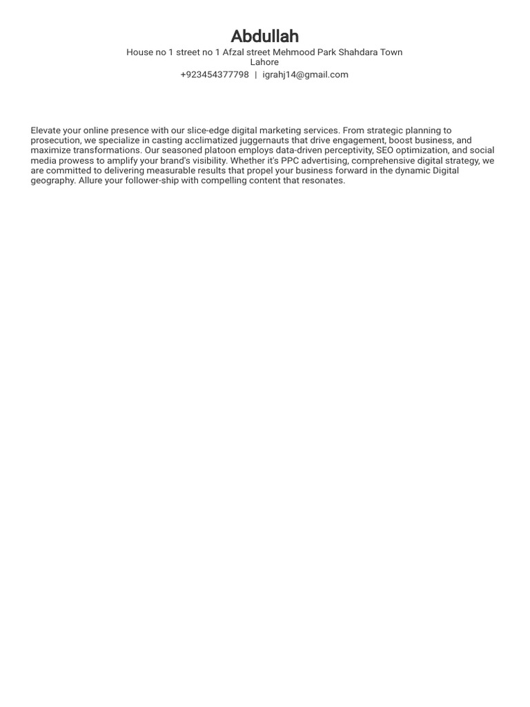 CV 121 | PDF | Digital Marketing | Business Economics